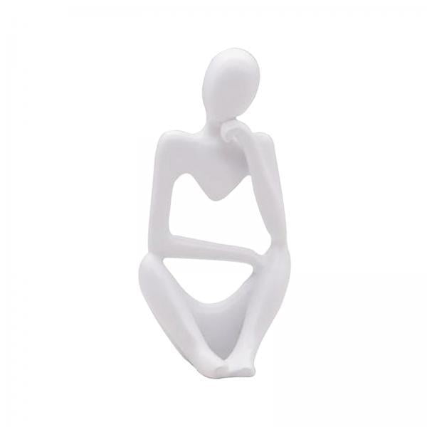 2x Modern Abstract Statues Sculpture Resin Artistic Thinker Figure Thinking Man Figurines ...