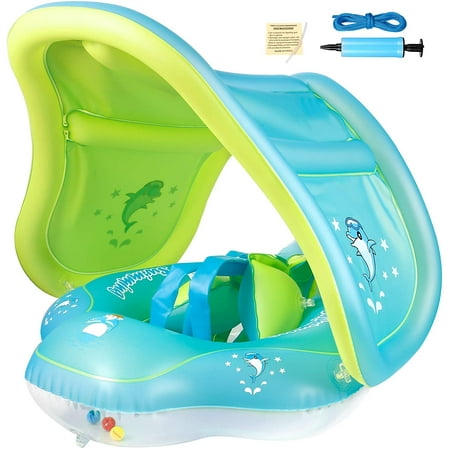 Baby Swimming Float, Inflatable Baby Swimming Pool Float with Sun ...