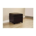 Baxton Studio Full Leather Storage Cube Ottoman for Living Room, Dark ...