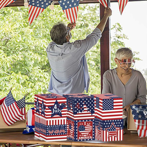 Usmixi 12 Pc American Flag Party Candy Box Recyclable Patriotic Thank ...