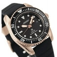 Seiko Prospex Solar Scuba Black Dial Compact Mens Watch Rose Tone Date ...