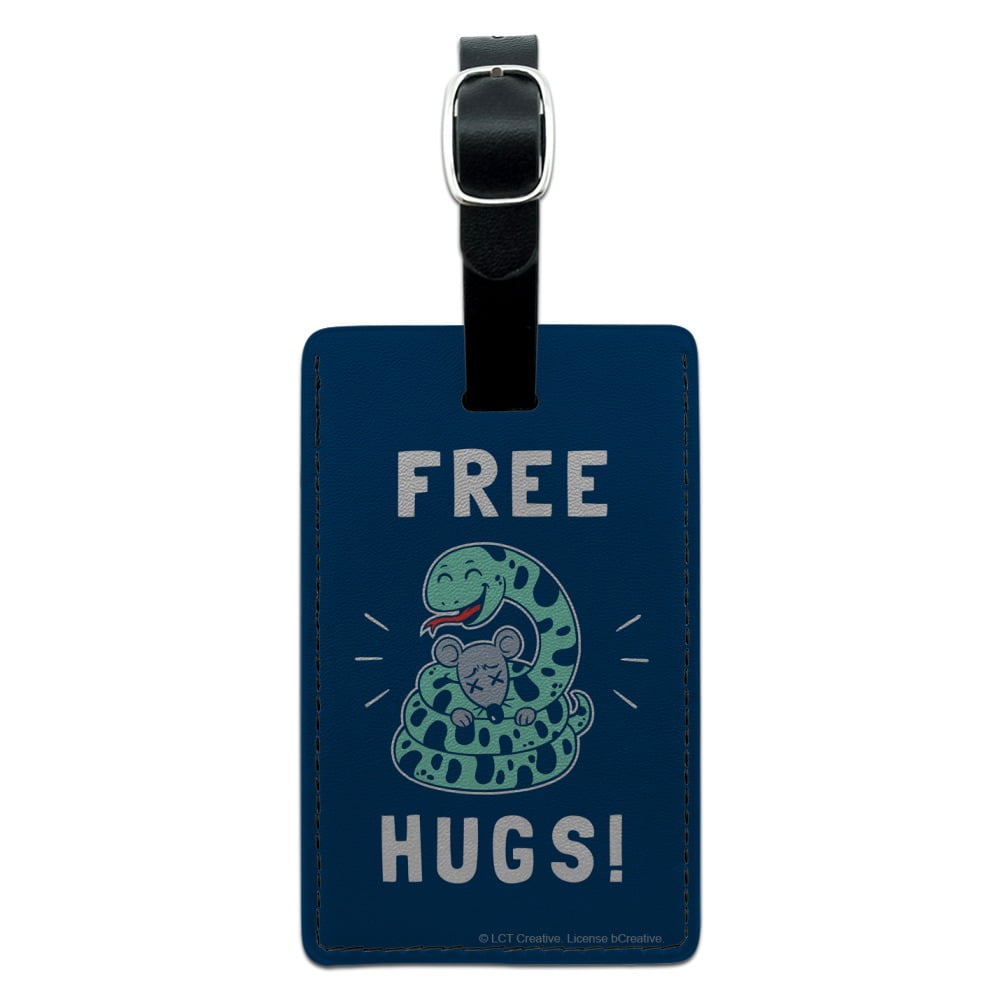 Free Hugs Boa Constrictor Snake Funny Humor Rectangle Leather Luggage ...