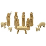 Natural German Carved Wood Christmas Nativity Scene Set of 11 Pieces ...