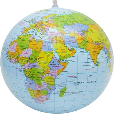 Pangda 16 Inches Inflatable World Globe Beach Ball 2 Pack PVC Material ...