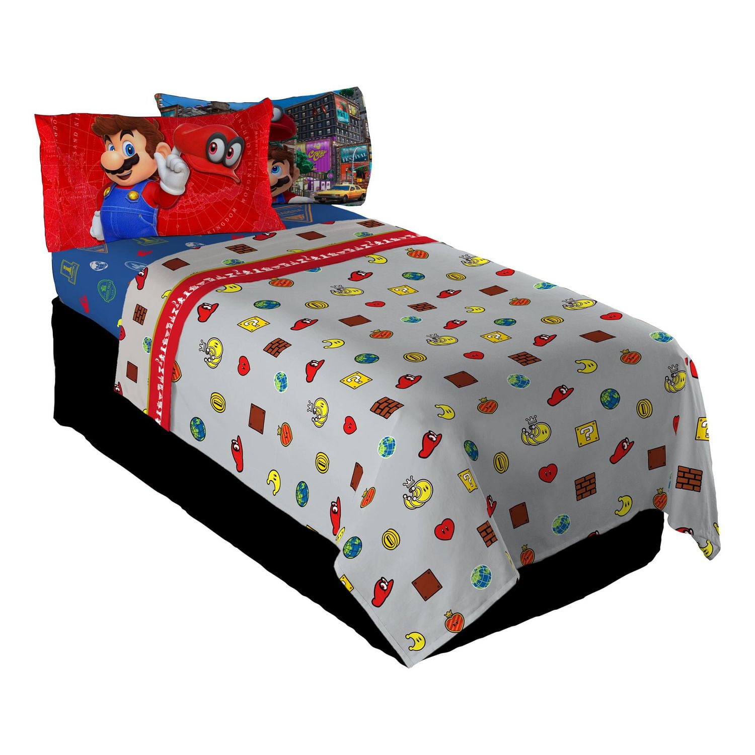 Super Mario "Caps Off" Twin Sheet Set - Walmart.ca