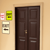 Signs ByLITA Portrait Round Exit Left Arrow Sign with Adhesive Tape ...