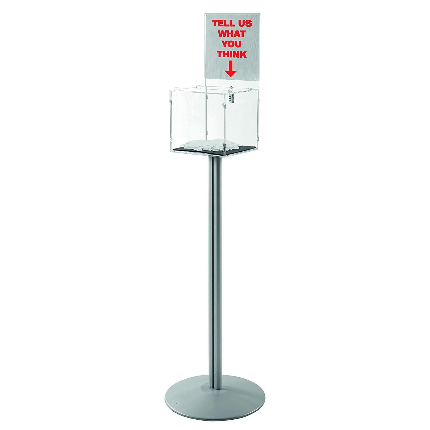 M&T Displays Free Standing Clear Acrylic Donation Raffle Ballot Box ...