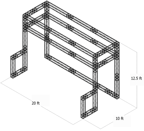 Trade Show Booth Trusses DJ Stage 20ftx10ftx12.5ft Metal Black Truss ...