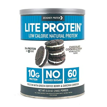 Designer Protein Lite, Chocolate Cookies & Cream, 9.03 Ounce, Low ...