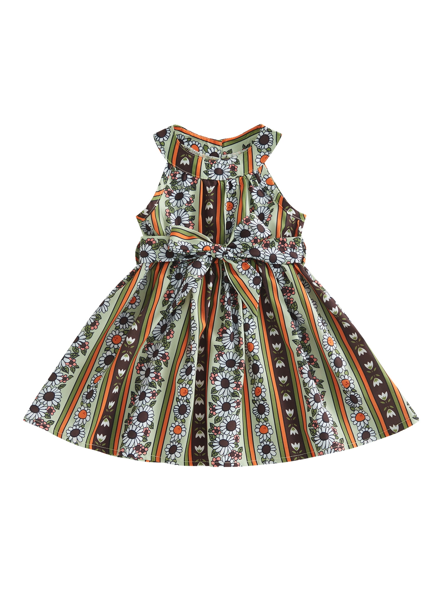 Bagilaanoe Toddler Baby Girl Summer Dress Flower Print Sleeveless A ...