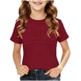 Antinious Boys Girls Solid Short Sleeve Round Neck Versatile Stripe ...