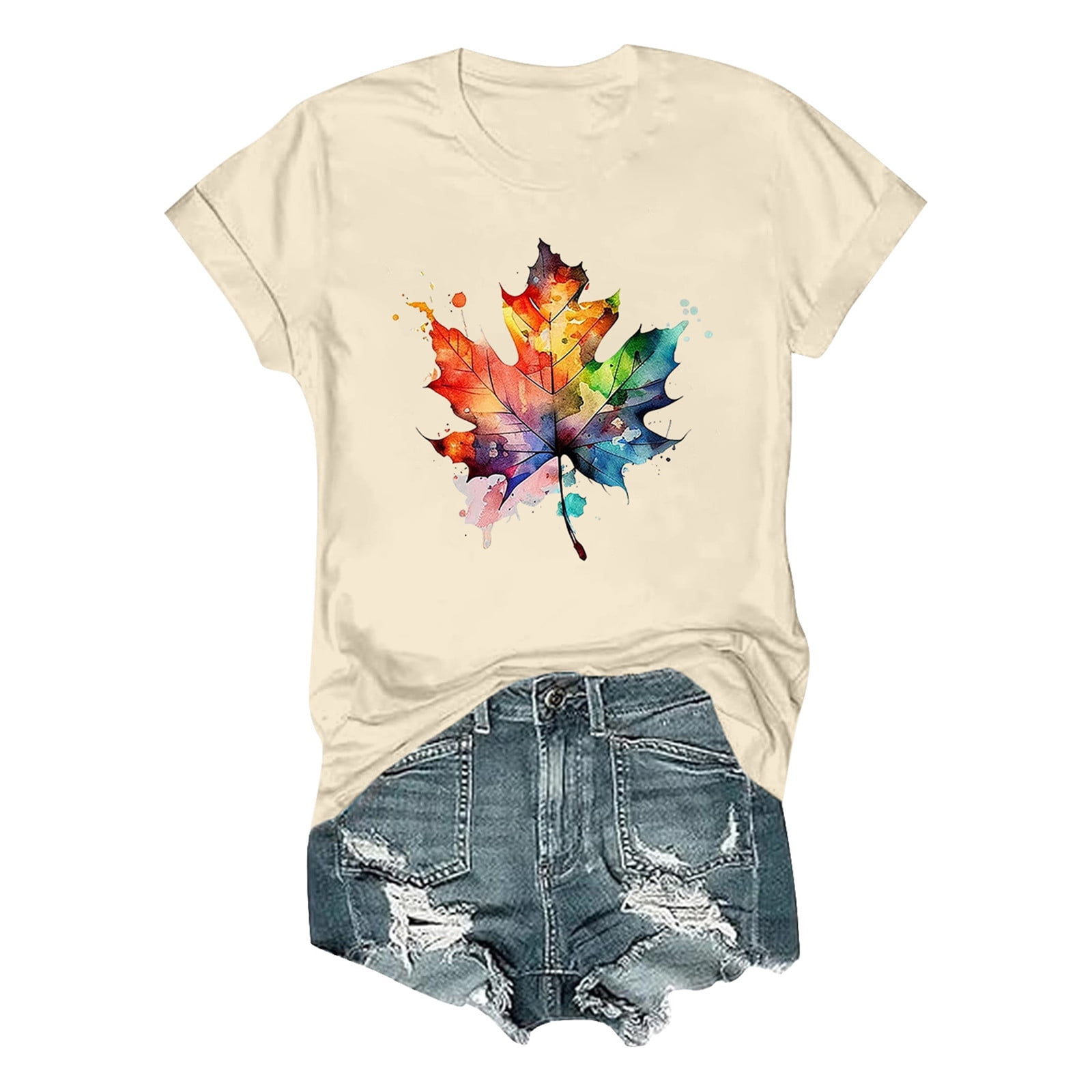 Click here for Icvfdpl Women Tshirts Canada Day Casual Maple Leaf... prices