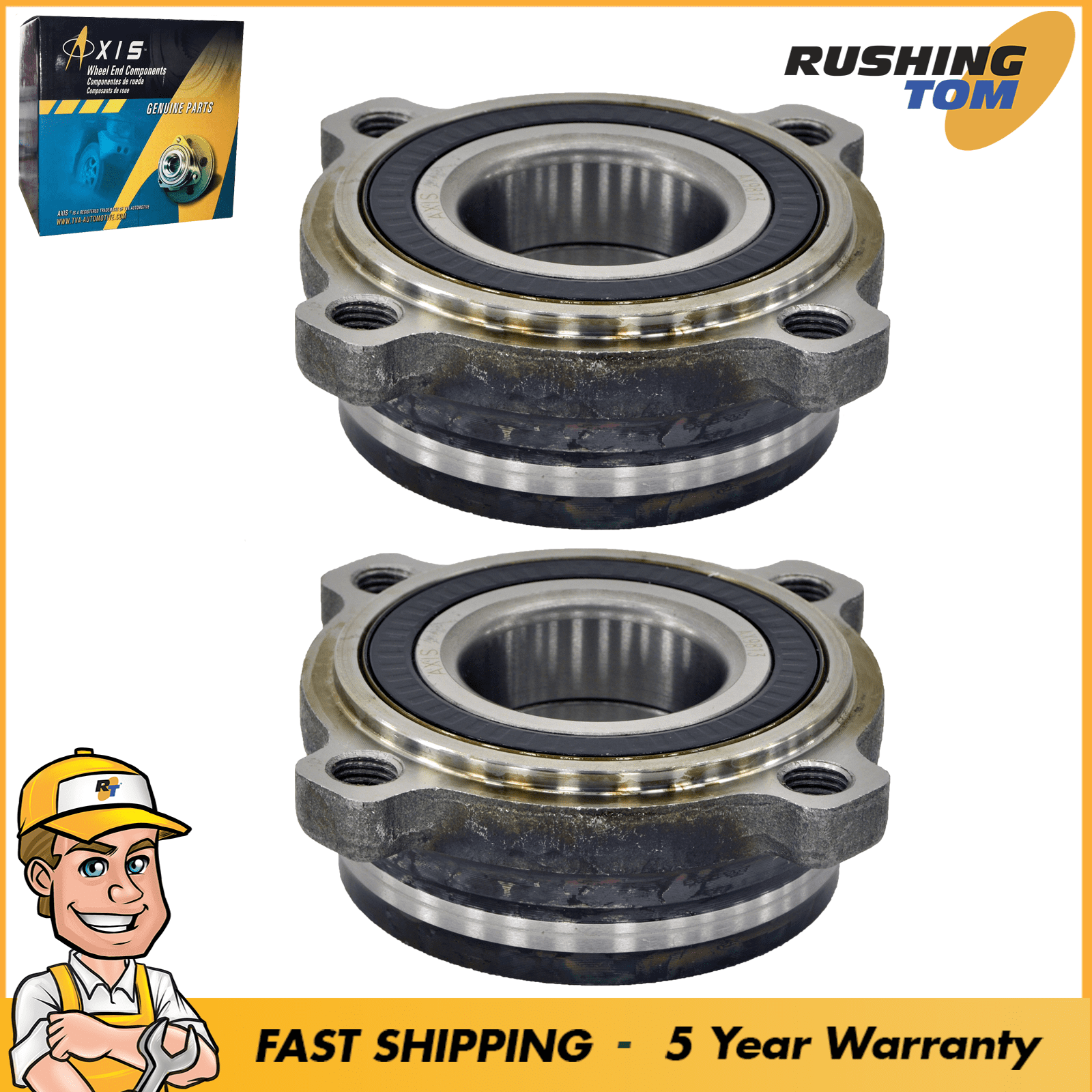 2 Premium Rear Wheel Hub Bearing Assembly Pair Kit fits Left & Right ...