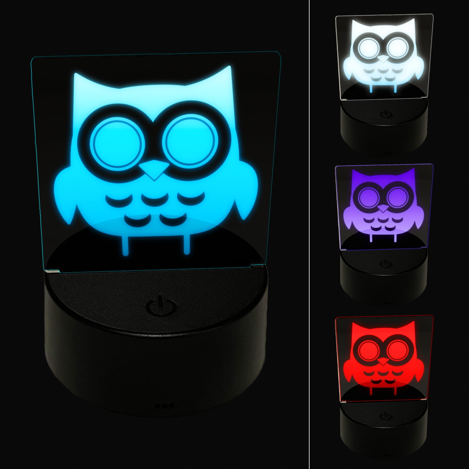 Adorable Little Hoot Owl LED Night Light Sign 3D Illusion Desk ...