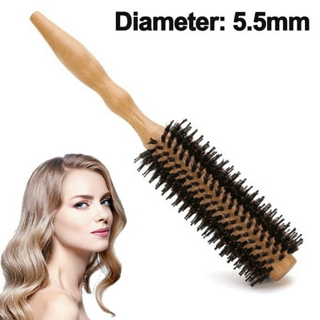 Comb Round Brush Hair Dryer Brush with Natural Bristles Natural Hair ...