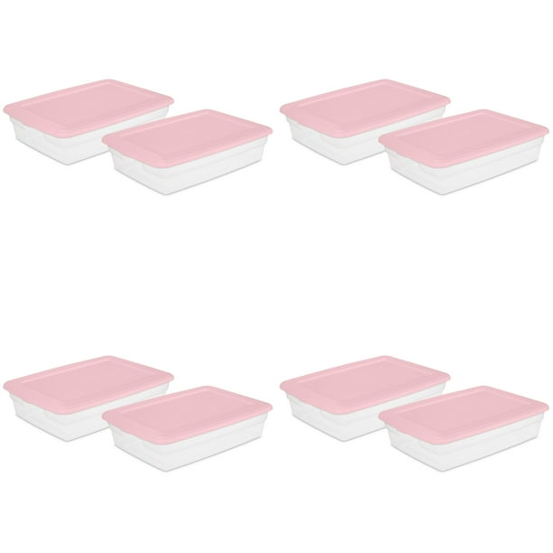Sterilite Plastic 28 Qt. Storage Box Blush Pink Set of 8 - Walmart.com