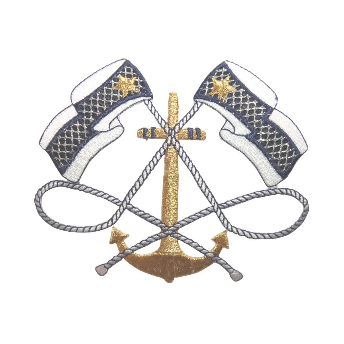 ID 5084 Nautical Crest Large Patch Sail Anchor Sea Embroidered Iron On ...