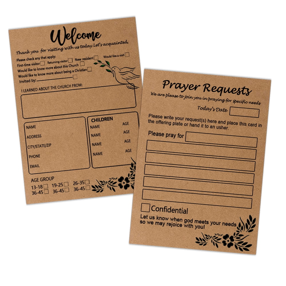 Welcome to Church Visitor Cards for Prayer Request,Church Greeting ...