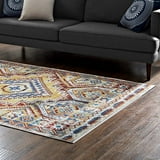 Modway Florita Distressed Southwestern Aztec 5x8 Area Rug in ...