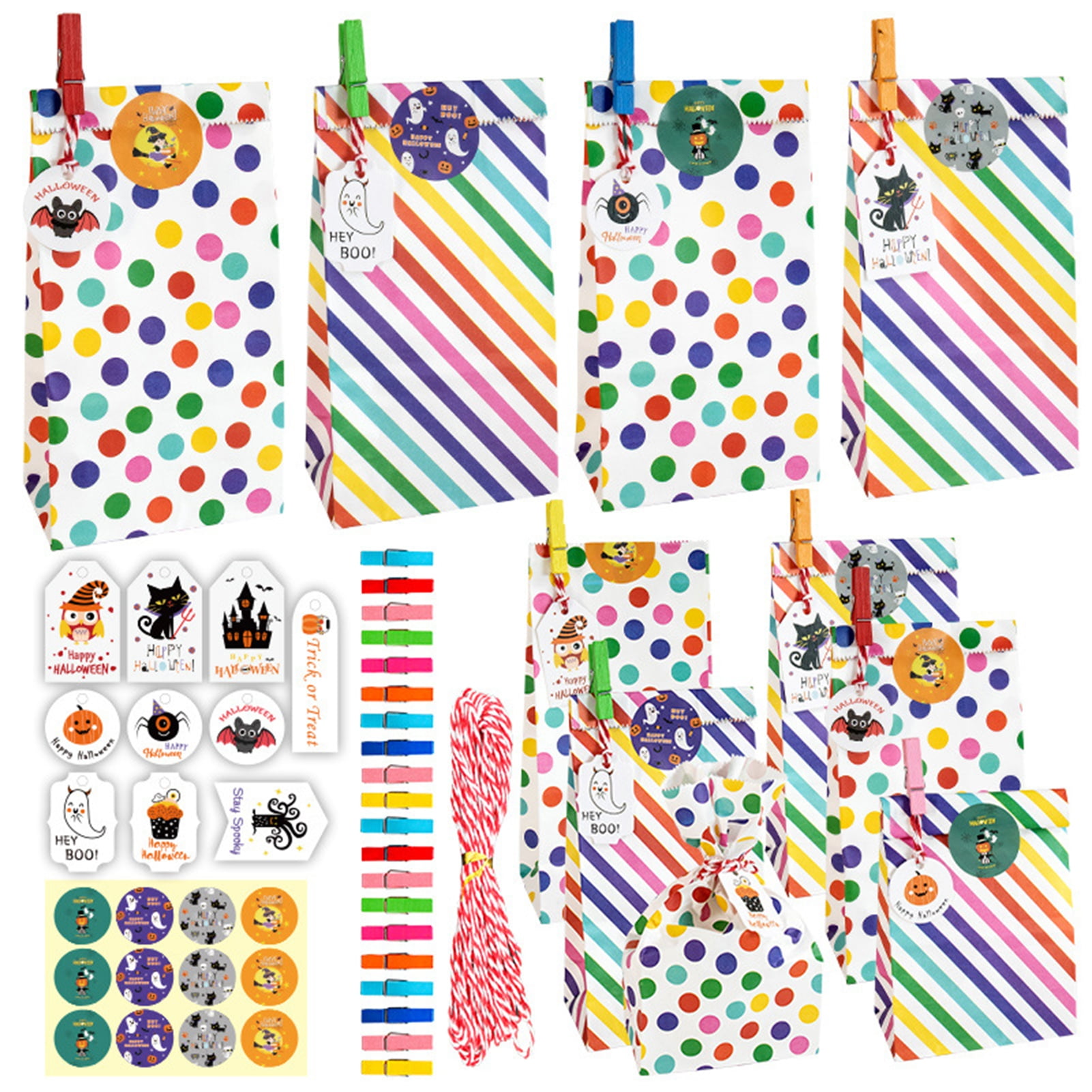 Trayknick Halloween-themed Paper Bags Halloween Paper Bags Set Candy ...