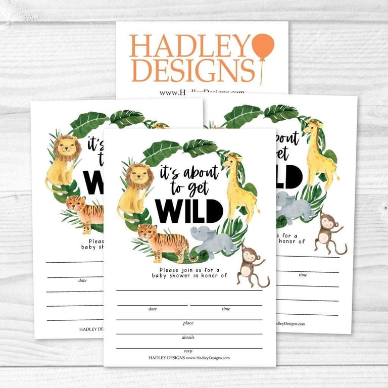 Blank Monkey Baby Shower Invitations