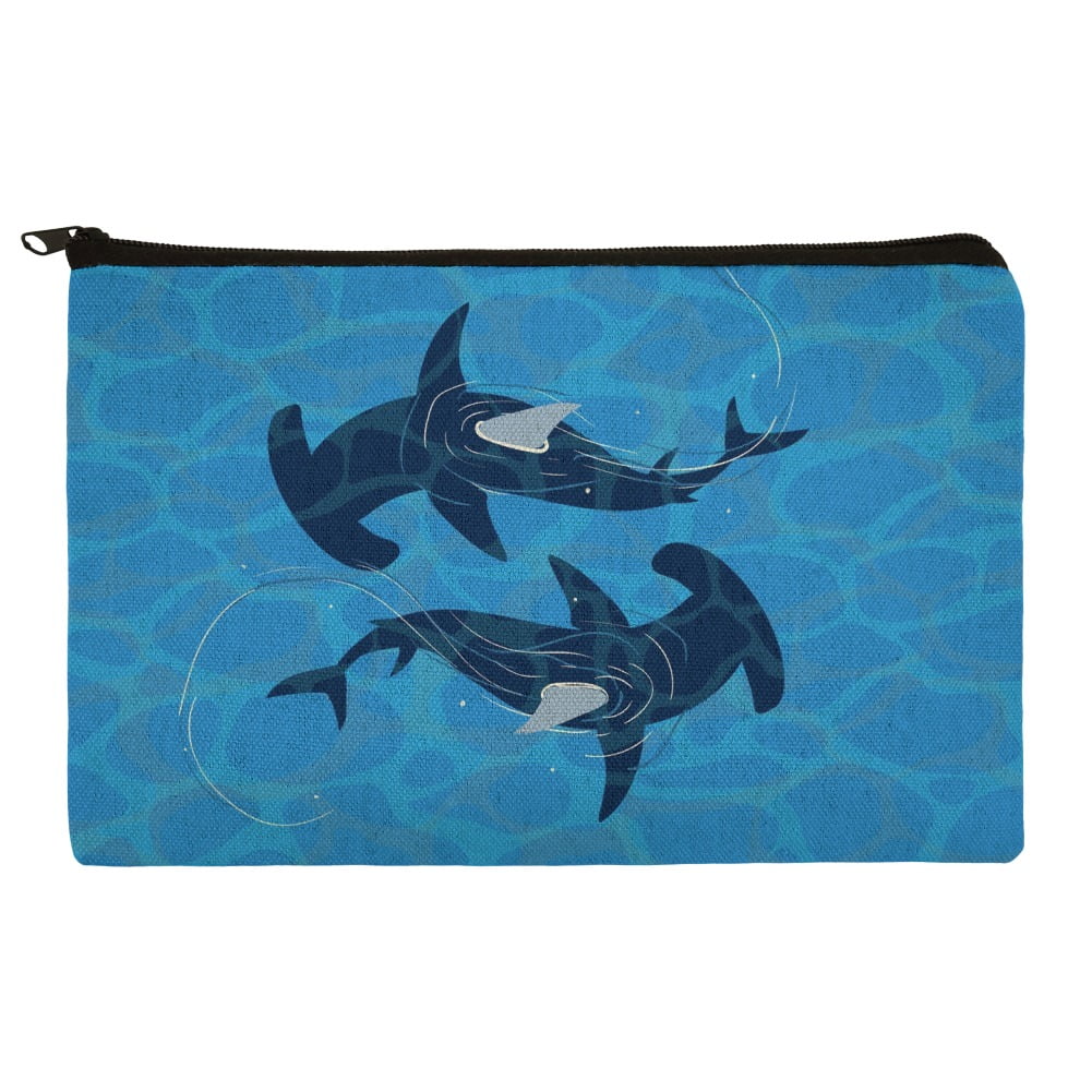 Hammerhead Sharks Swimming in the Ocean Pencil Pen Organizer Zipper ...