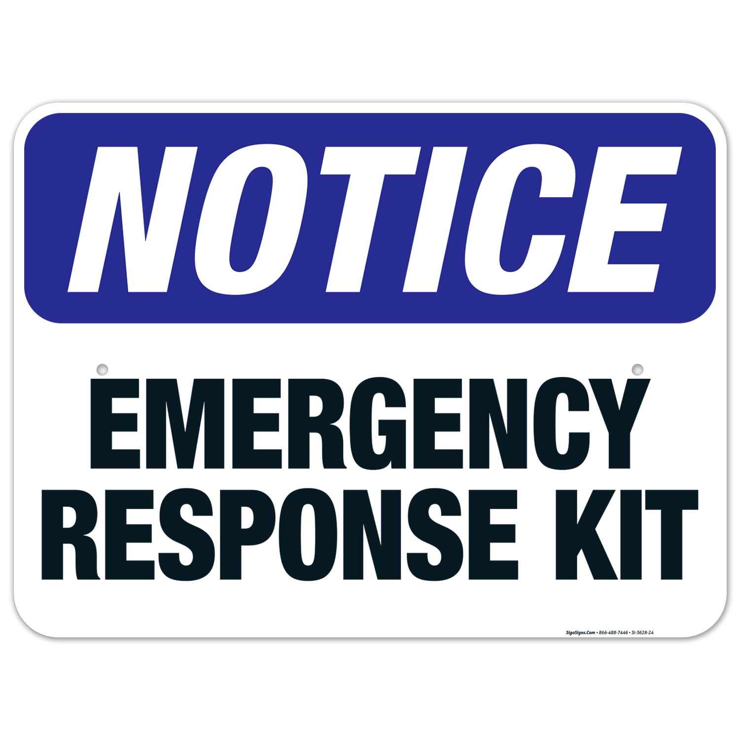 Emergency Response Kit Sign, OSHA Notice Sign, 18x24 Aluminum - Walmart.com