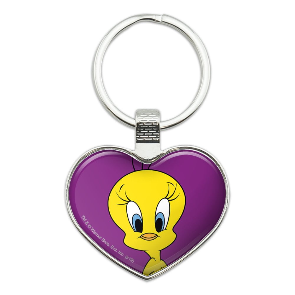 Looney Tunes Tweety Bird Keychain Heart Love Metal Key Chain Ring ...