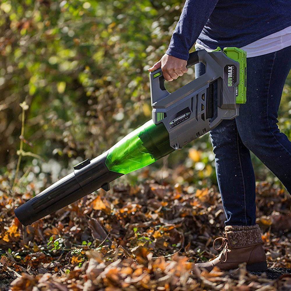 Earthwise 58 Volt 2 Ah Lithium Ion Battery 480 CFM Cordless Electric ...