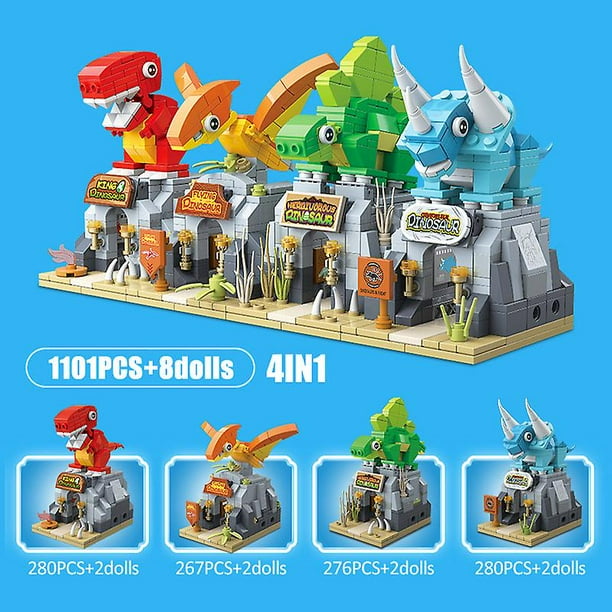 4 In 1 Jurassic World Dinosaurs Park Building Blocks Tyrannosaurus Rex ...