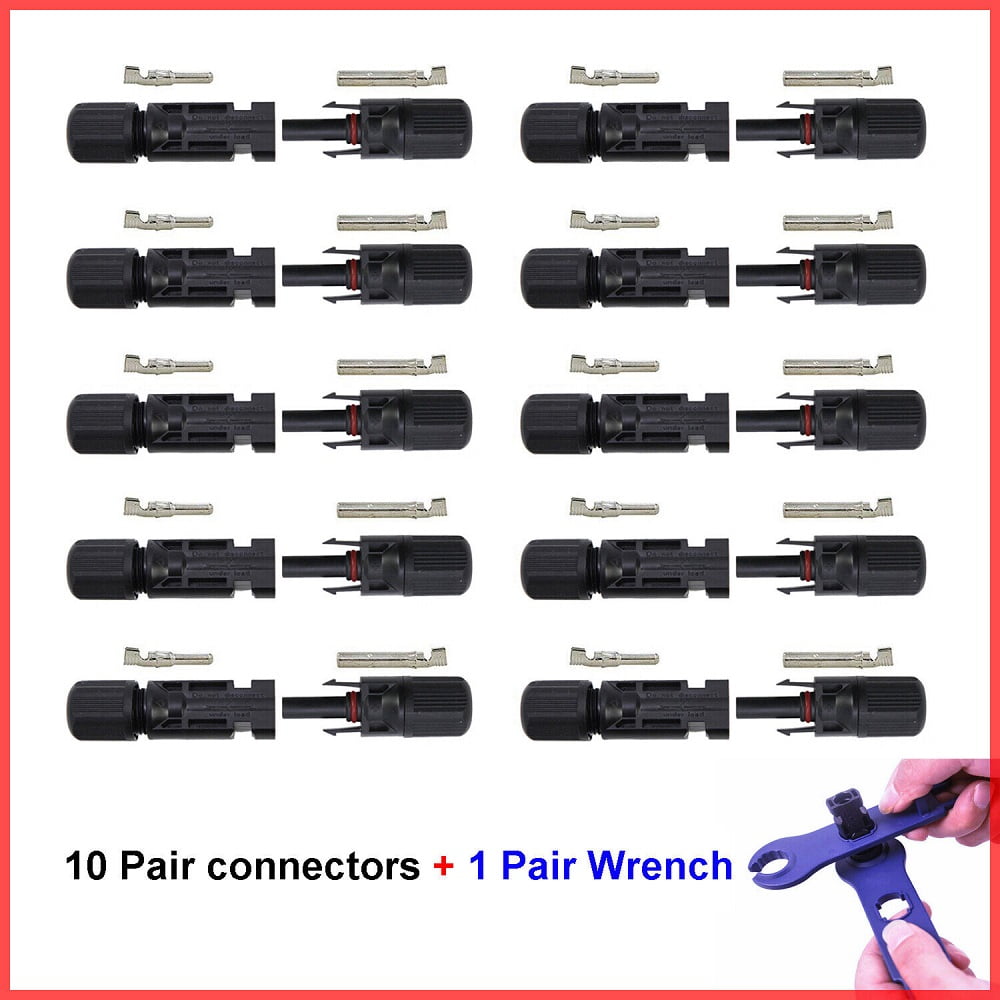 Male Female Wire Cable Connector Set 10 Pairs Solar Panel Waterproof 2 ...
