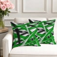 Abstract Green Waves Pillow Covers Set of 2, Modern Minimalist Green ...