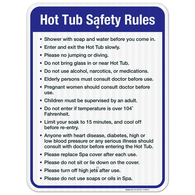 Hot Tub Safety Rules Sign, Pool Sign, - Walmart.com