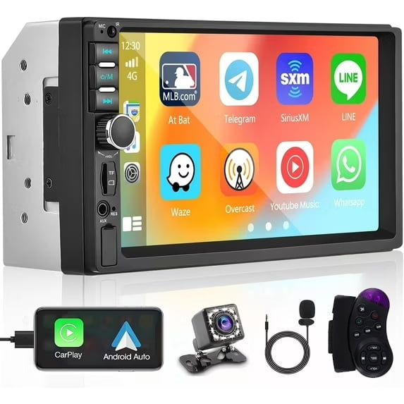 Double 2 Din Car Stereo Radio MP5, 7 Inch HD Touch Screen Bluetooth ...