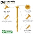 #10 x 3'' Wood Deck Screws 310pcs (5lb Box), Trox Flat-Head Exterior ...