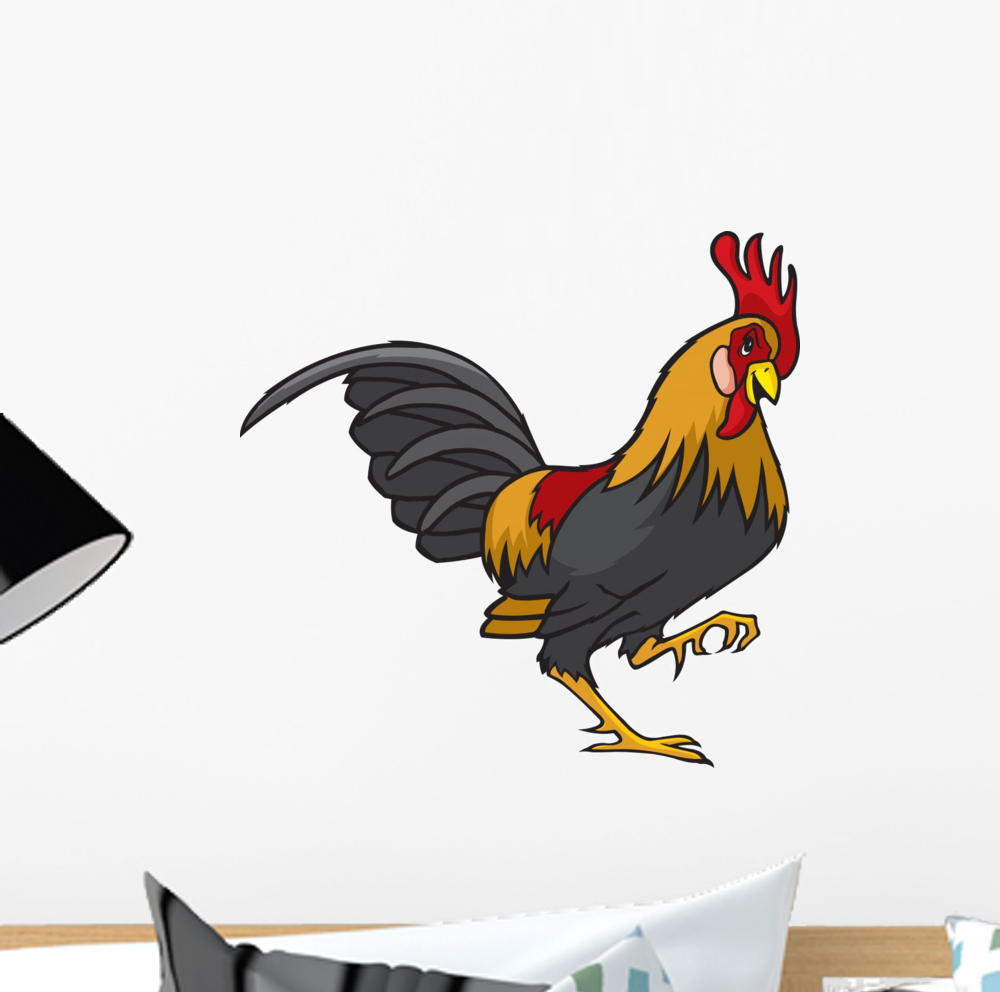 Rooster Wall Decal by Wallmonkeys Peel and Stick Graphic (12 in W x 12 ...
