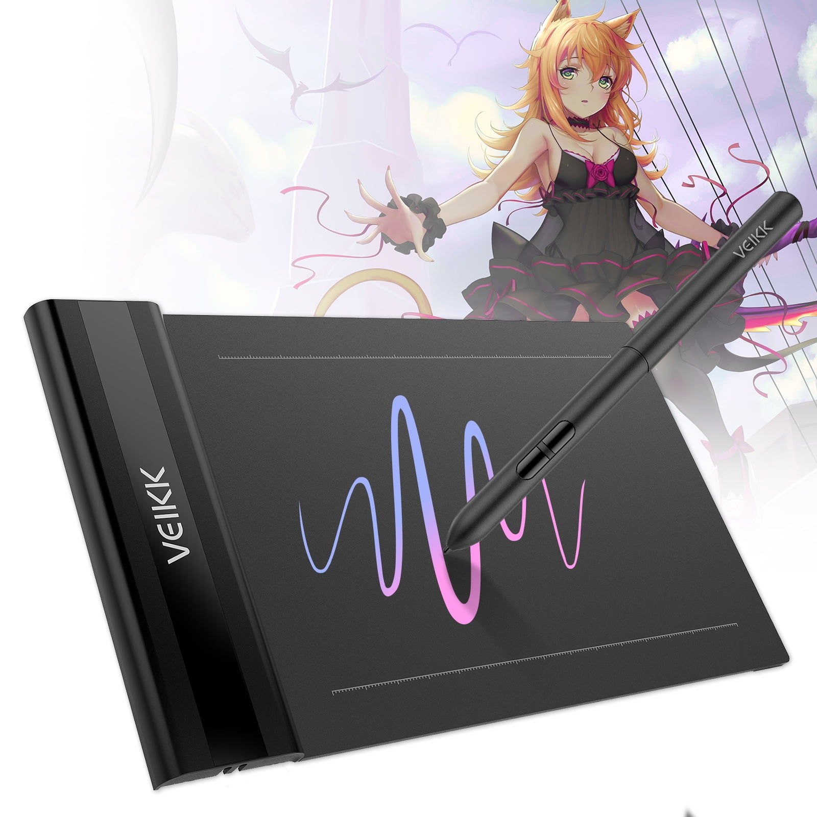 VEIKK S640 Small Graphics Drawing Tablet for for E-Learning/Remote ...