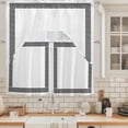 3 Pieces Swag Kitchen Curtains Set, Black Geometric Valance Swag ...