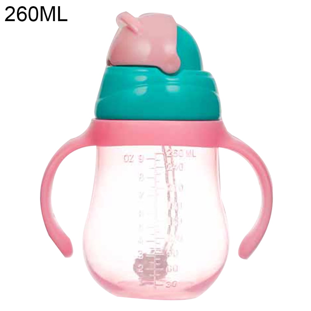 iaksohdu 260/330ml Portable Baby Leak Proof Drinking Water Bottle Straw ...