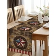 Burlap Table Runner 70 Inches Long, Farm Western Stars Stripe Wood ...
