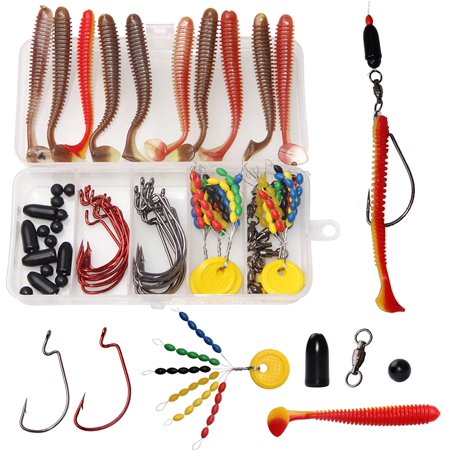 Bass Fishing Tackle Kit 36/60pcs Carolina Rig Texas Rig Kit Including ...
