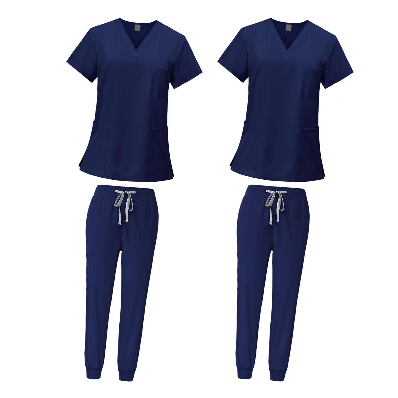 Conjunto de 2 Uniformes Médicos para Mujer, Top Y Pantalón con Cuello ...
