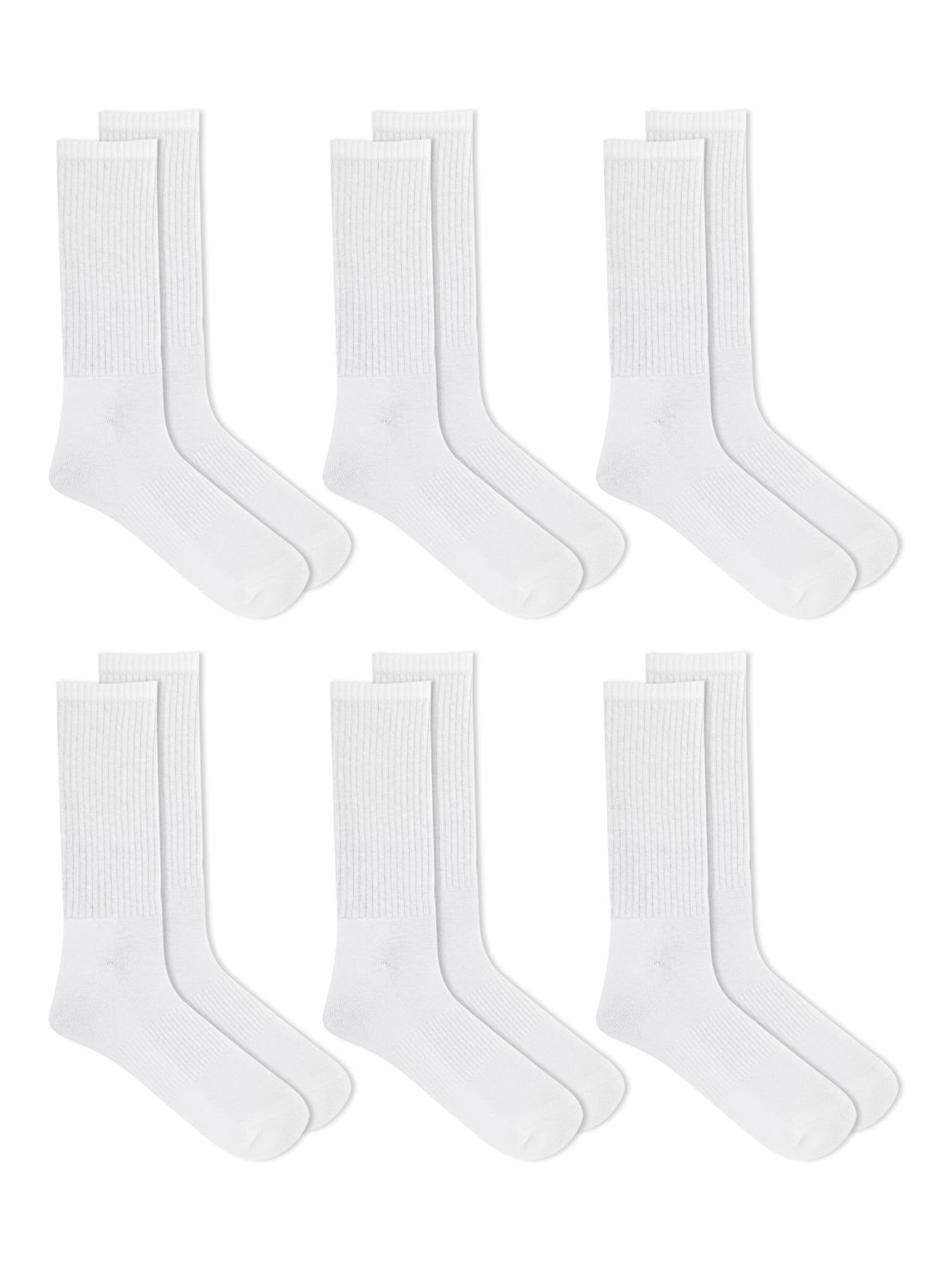 Athletic Works Men's Crew Socks, 6-Pack - Walmart.com