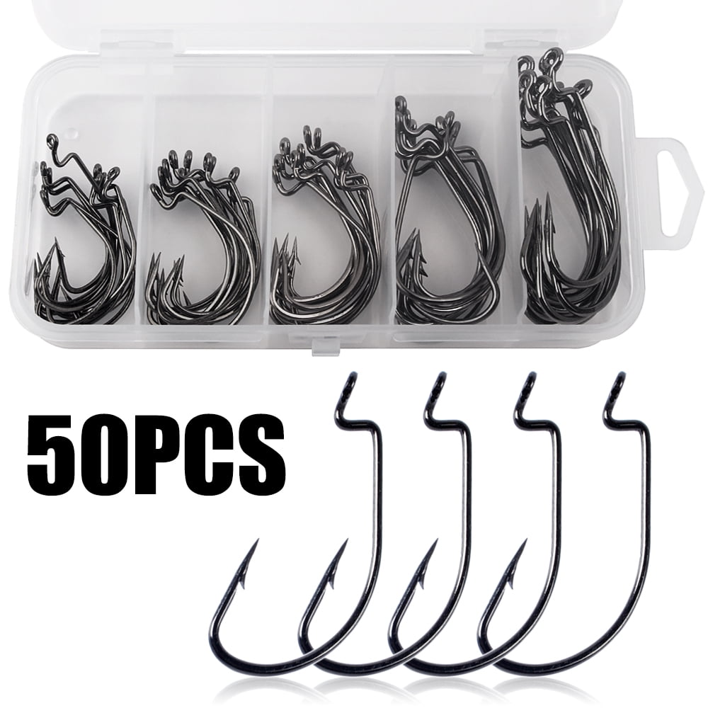 Click here for Pangjifa 50pcs Fishing Hooks Worm Soft Bait Fish H... prices