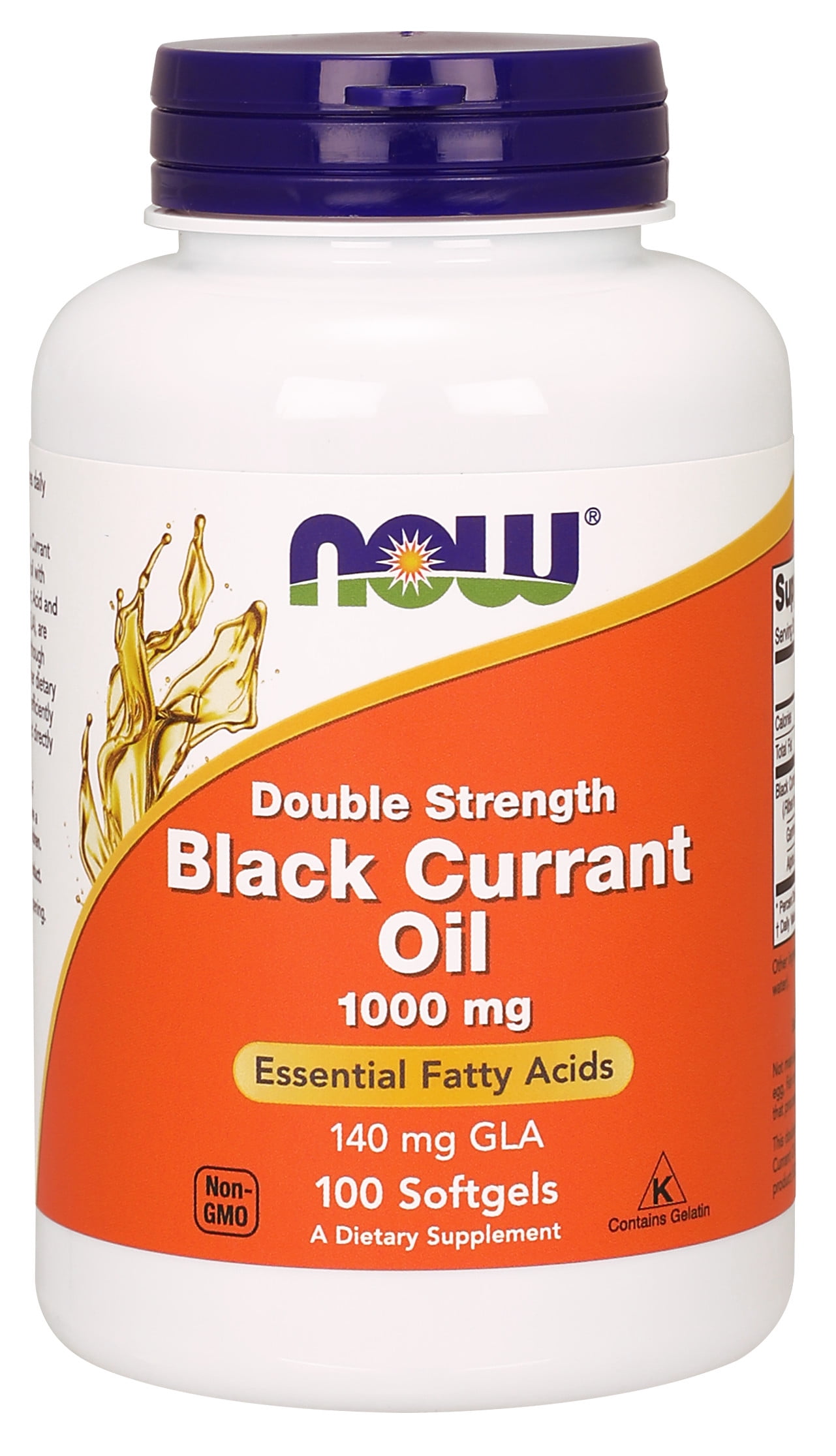 NOW Supplements, Black Currant Oil 1000 mg Double Strength with 140mg ...