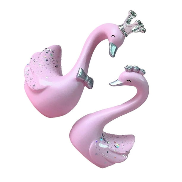 Resin Swan Statue Figurines Sculpture Cake Dashboard Model Art Decor ...
