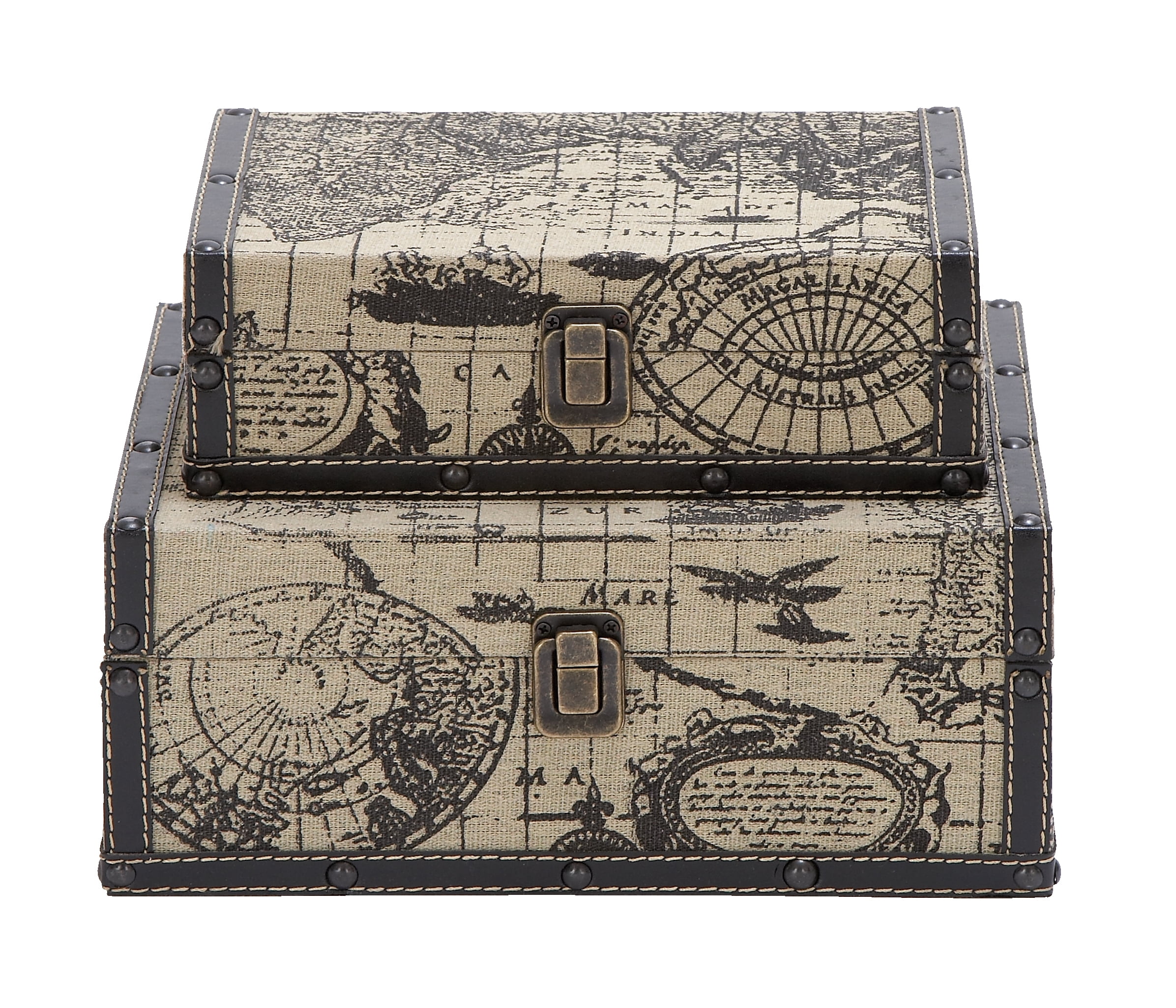 Square Shape Traveling Boxes With Ancient World Map - Walmart.com