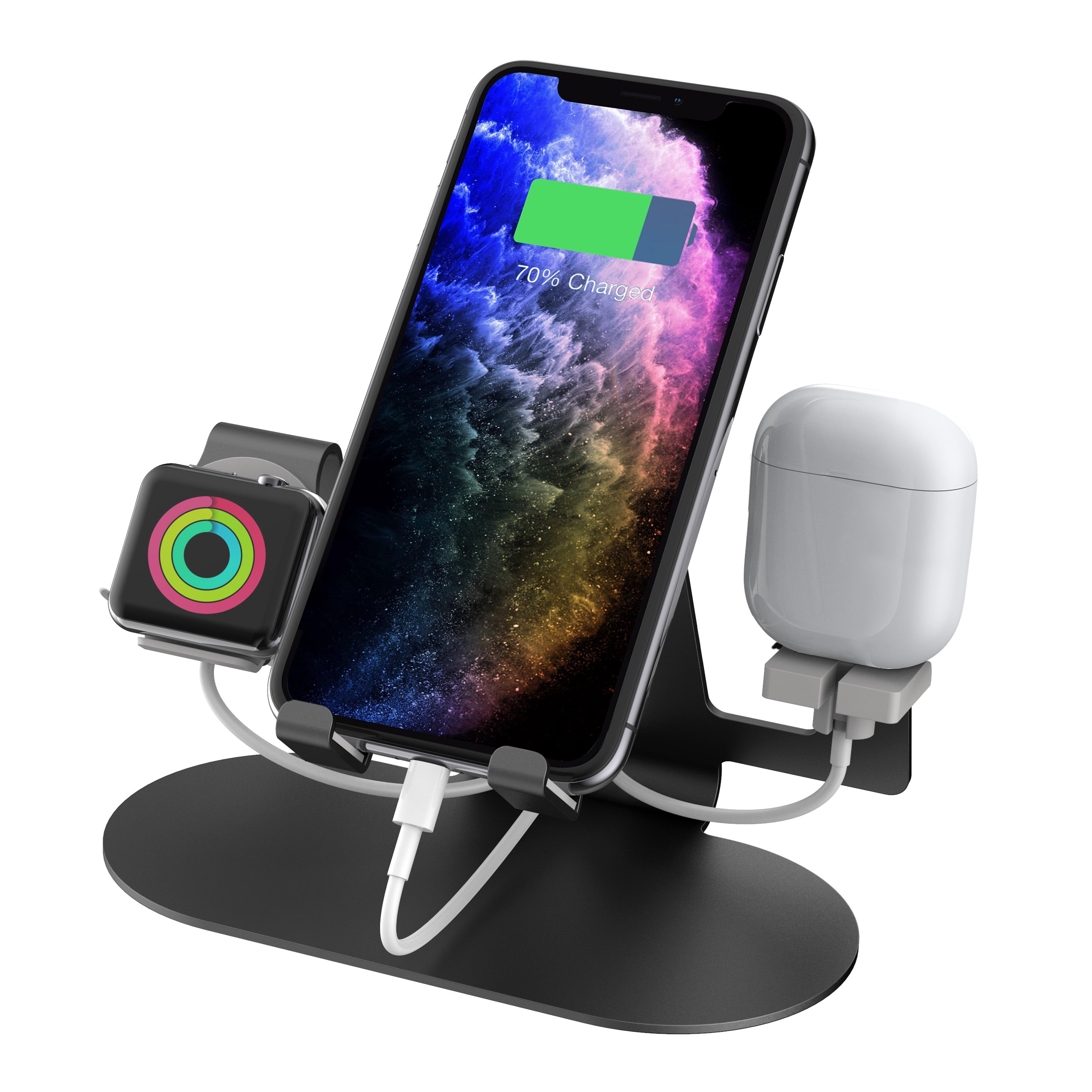 Aduro Trio Charge 3 in 1 Aluminum Charging Stand Black - Walmart.com