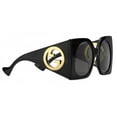 Gucci GG 1254S 001 Logo Black Gold Shades Grey Oversized Woman ...