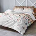 4 Piece Duvet Cover Set Full, Abstract Orange Red Color Block Soft ...